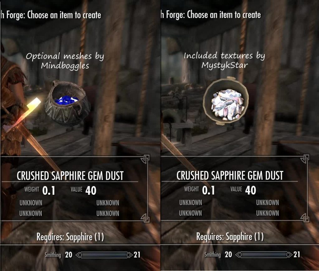 Gem Dust Forging and Alchemy | Skyrim Mod Download