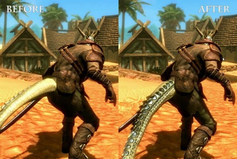 Argonian Sneak Tail Twist Fix | Skyrim Mod Download