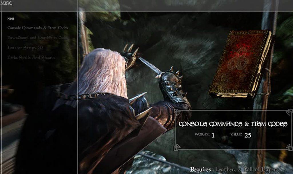 Console Commands and Item Codes | Skyrim Mod Download