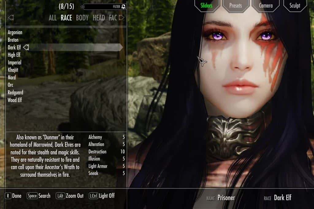 Dark Elf Preset Natsh | Skyrim Mod Download
