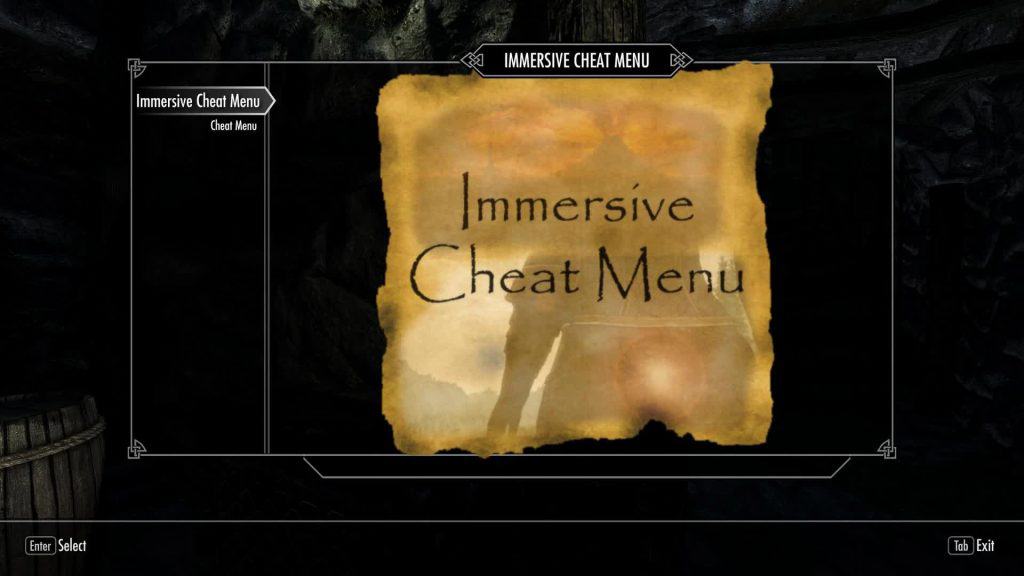Immersive Cheat Menu | Skyrim Mod Download